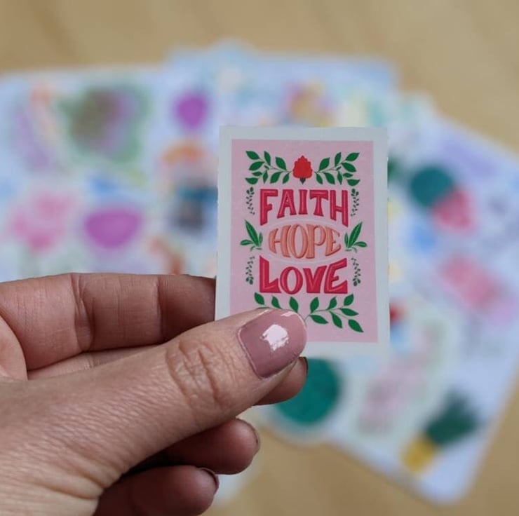 Faith Hope Love sticker for scrapbook, sticker ... - Folksy