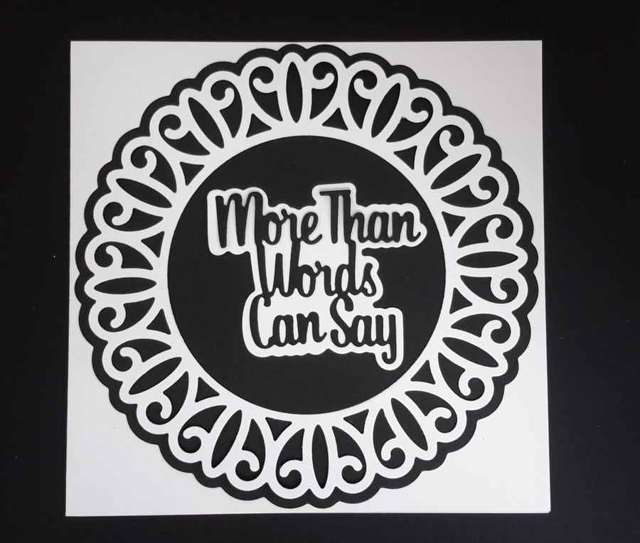 More Than Words Can Say Greeting Card - Black a... - Folksy
