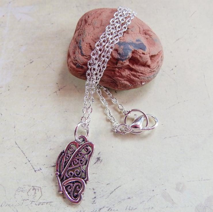 Fancy Butterfly Charm Necklace - Folksy