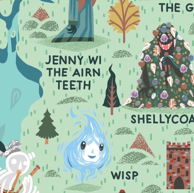 Illustrated Map, Mythical Beasts of Scotland, A... - Folksy