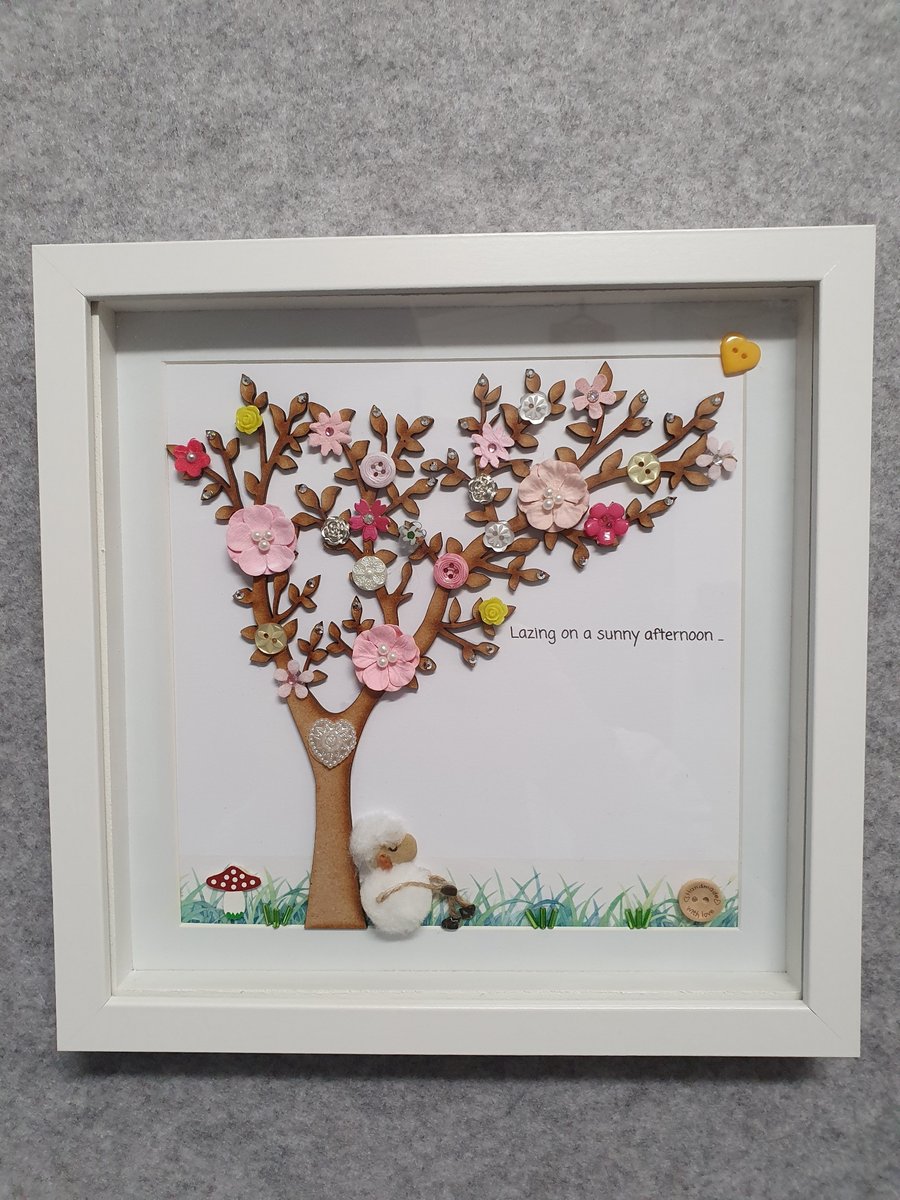 Pebble Art Sheep Picture - Folksy