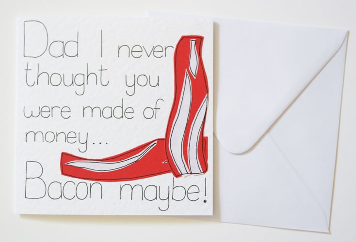Greeting card for Dad, Bacon lover Dad birthday... - Folksy
