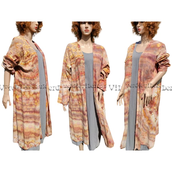 Handmade tie dye duster coat - Stylish and uniq... - Folksy