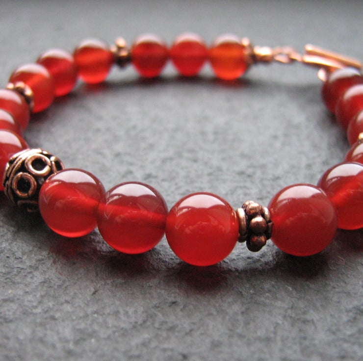 Fire Red Carnelian Bracelet - Folksy
