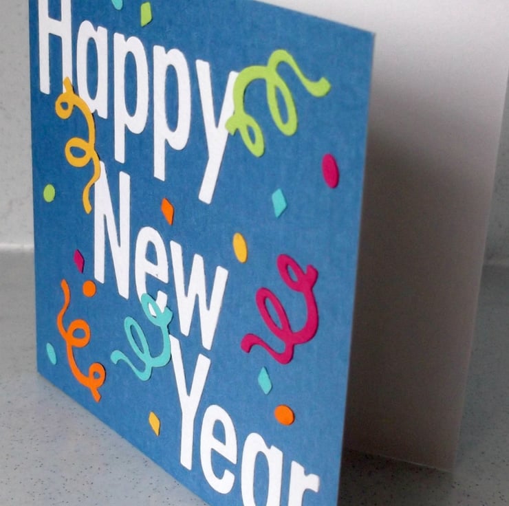 Handmade Happy New Year card - Folksy