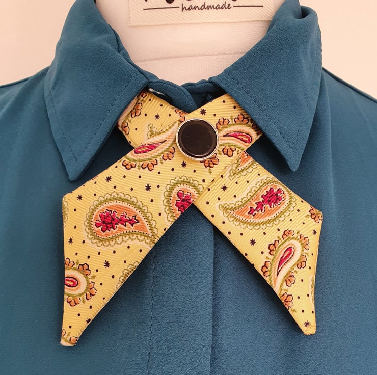 Summer - upcycled vintage crossover tie - Folksy