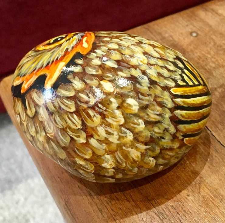 Chicken hand painted pebble garden rock art wil... - Folksy