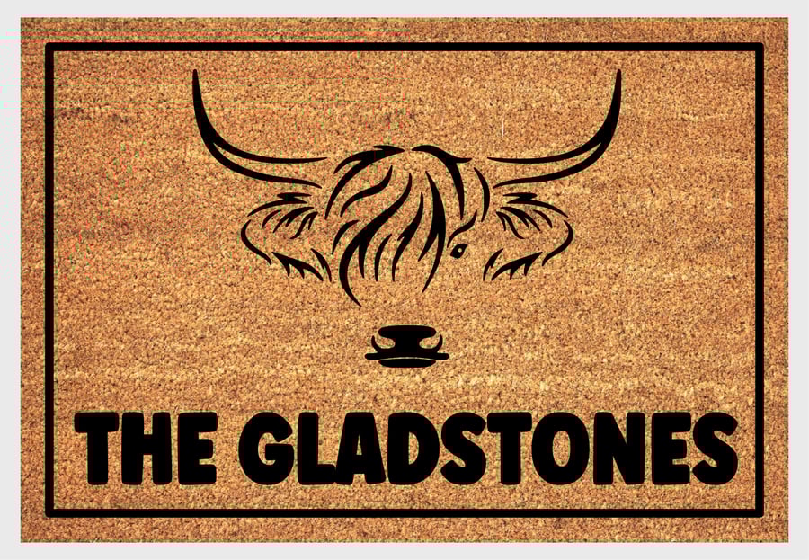 Scottish Highland Cow Door Mat No.1 - Personali... - Folksy