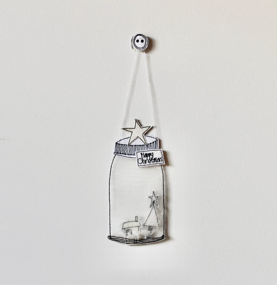 'Home' Organza Fabric Jar - Hanging Decoration - Folksy