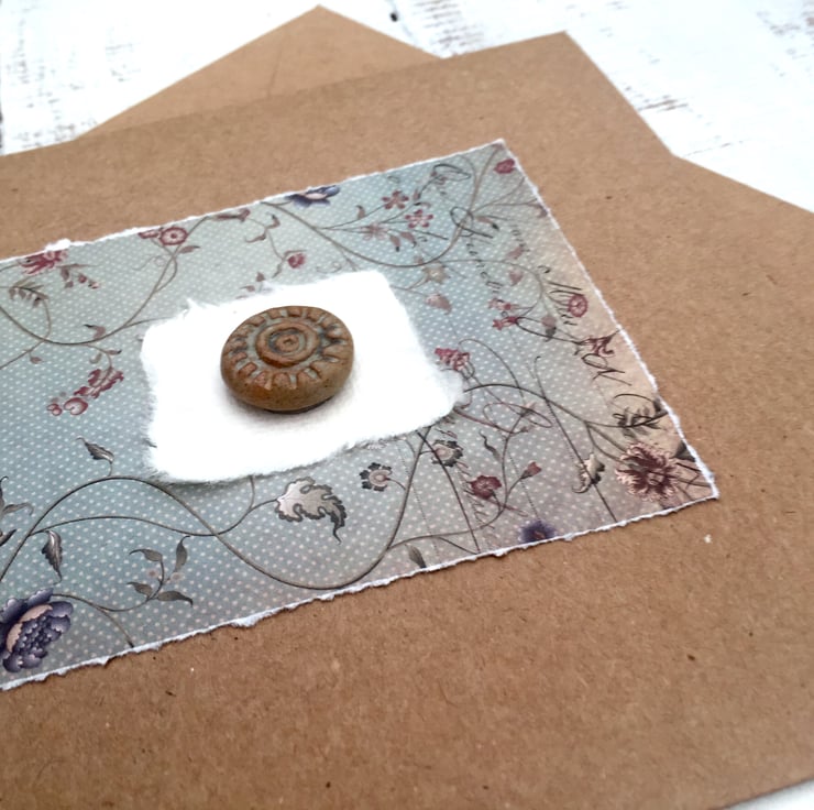 Handmade ceramic Gift card, blank greetings car... - Folksy