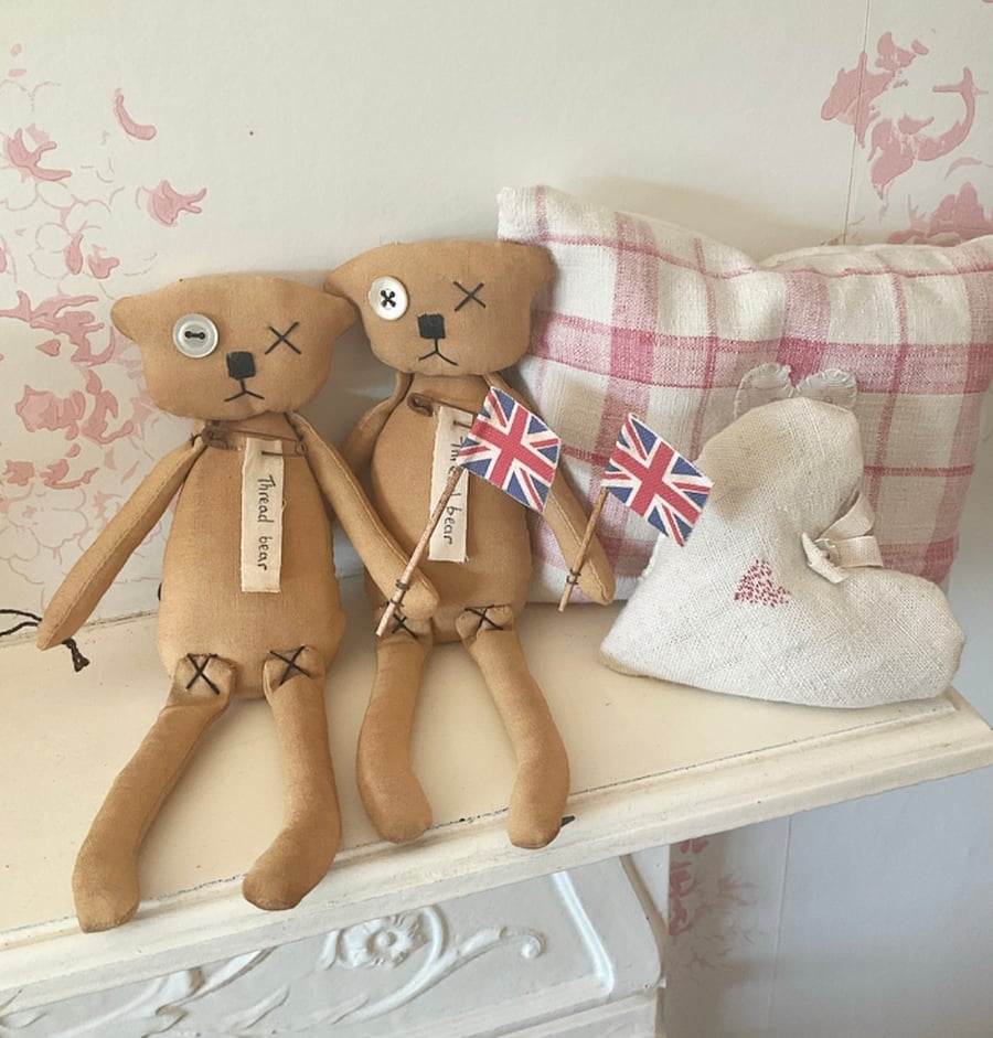 Coronation Thread bear with patch - Folksy