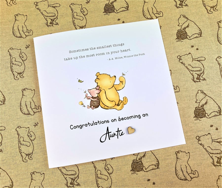 Winnie the Pooh Card New Baby Congratulations o... - Folksy