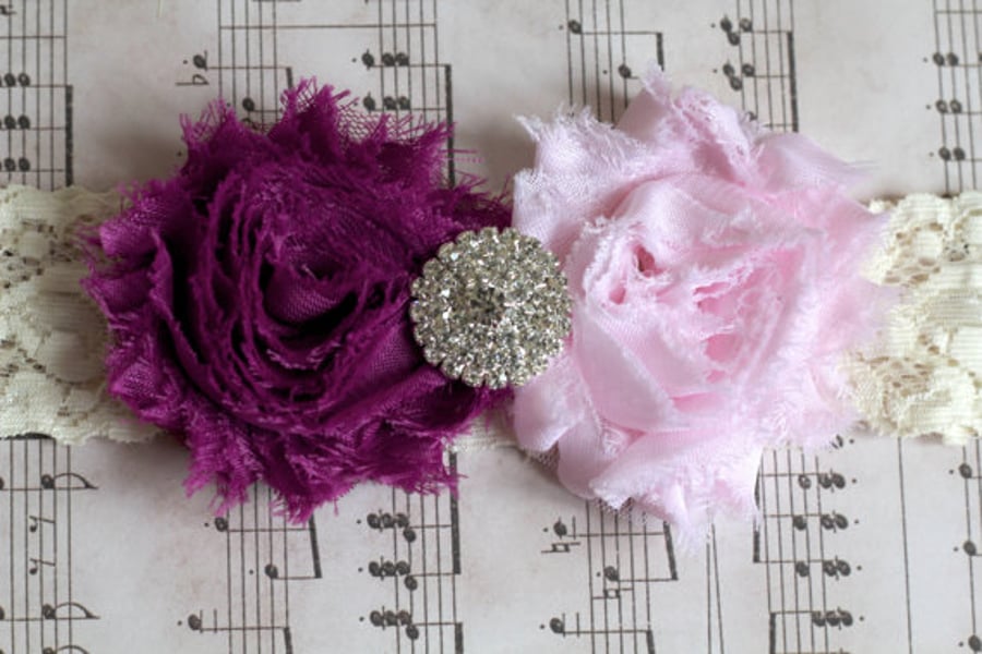 CHARLOTTE: Plum & Light Pink Wedding Garter... - Folksy