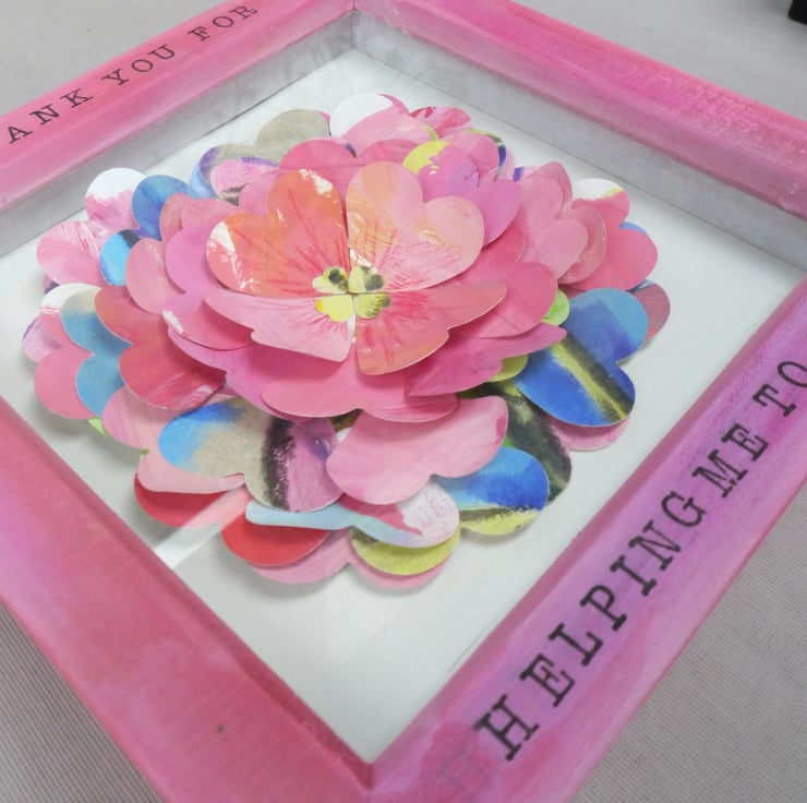 Thank you gift, Teacher gift, Flower Frame - Folksy