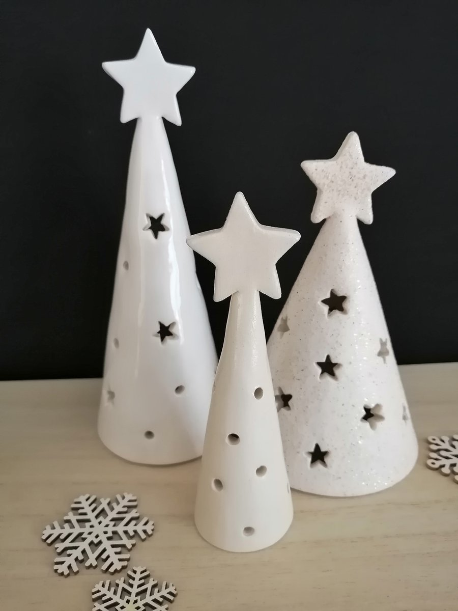 Christmas Tree Light Holder, Handcrafted, Ceramic - Folksy