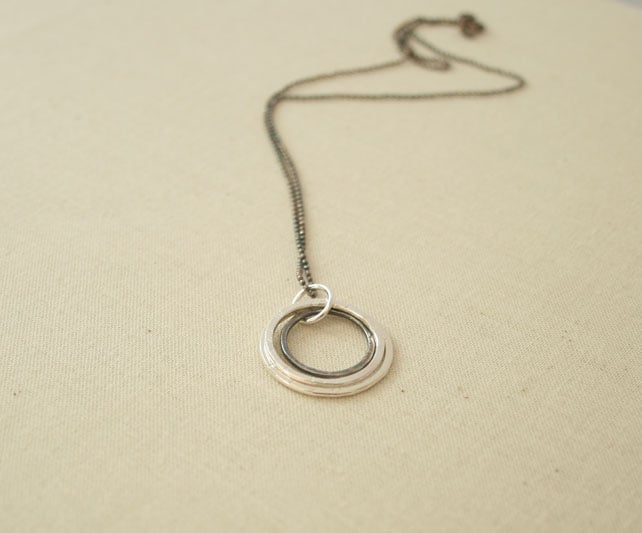 Sterling Silver 3 Hoops Interlinking Pendant, H... - Folksy