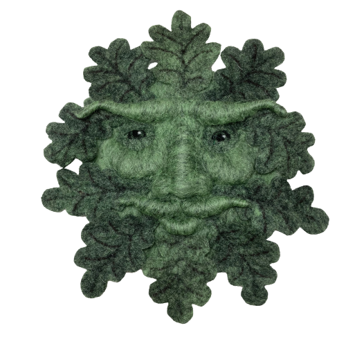Green man wall plaque, needle felted woollen sc... - Folksy