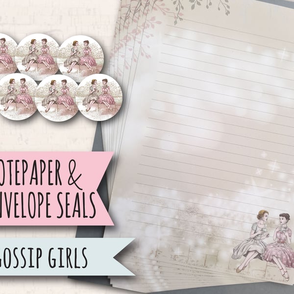 Letter Writing Paper Gossip Girls - Folksy