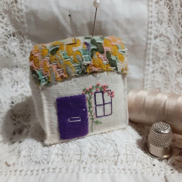Cottage pin cushion - Folksy