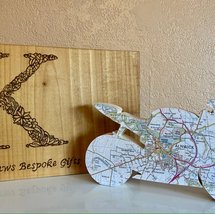 Map covered Motorbike, handmade gift for motorb... - Folksy