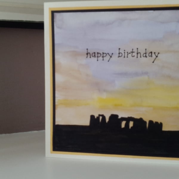 Stonehenge birthday card - Folksy