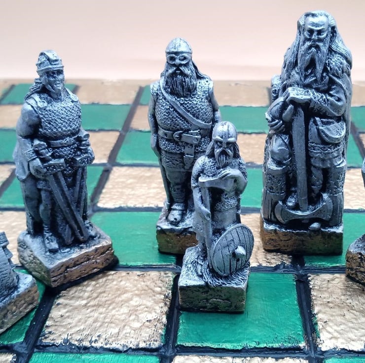 Viking Chess set, (pieces only) Ornamental, Bo... - Folksy