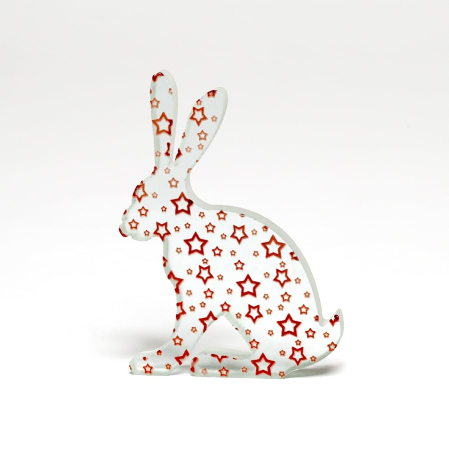 Stars Hare Glass Sculpture - Folksy