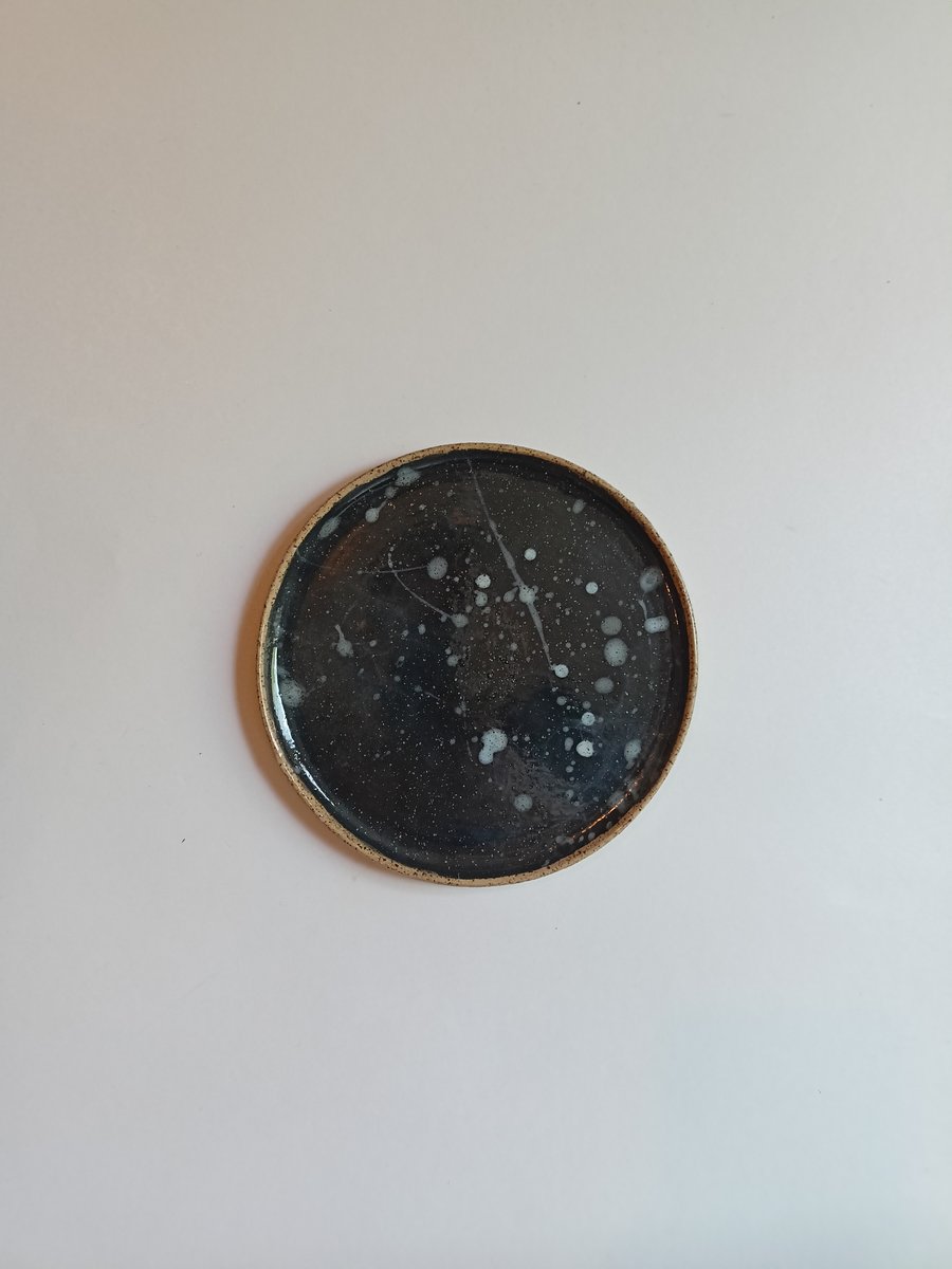 Midnight splatter plate - Folksy