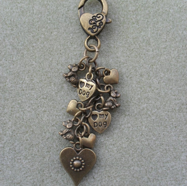 Tiny Dog Bag Charm - Folksy