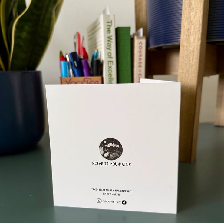 Moonlit Mountains : Blank Greetings Card from a... - Folksy