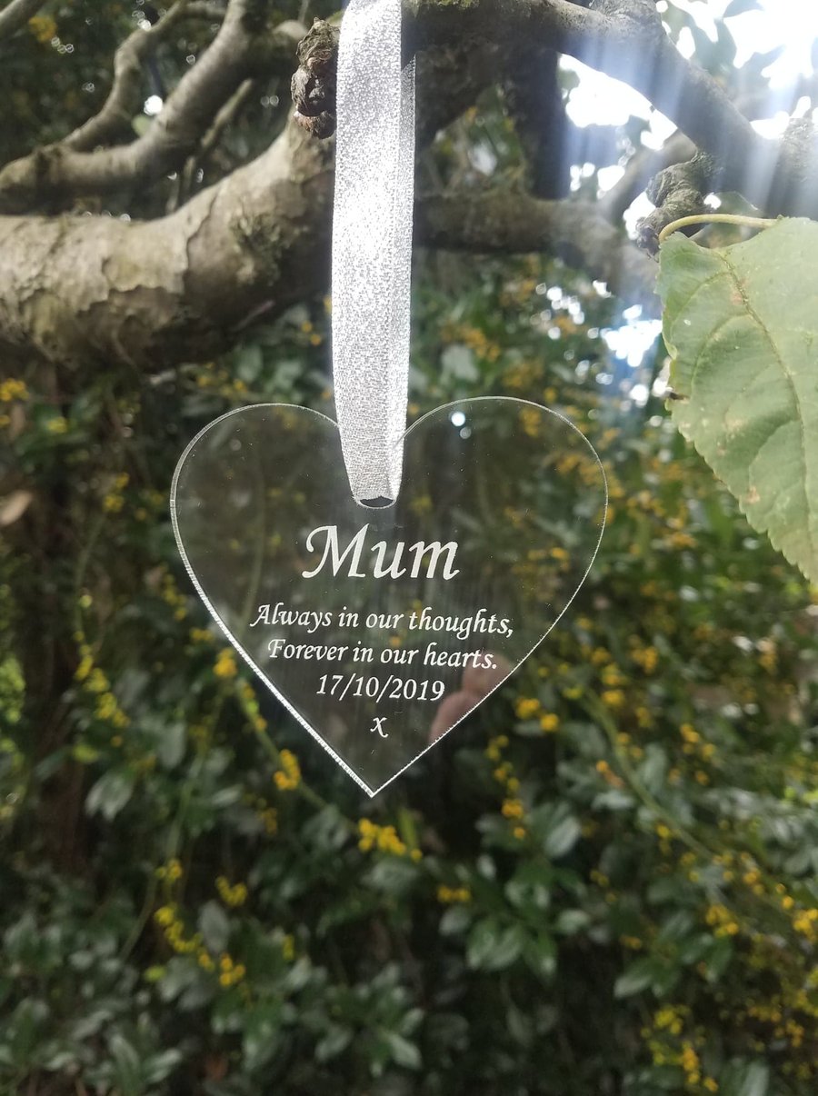 Memorial Graveside Heart Plaque Memorial Tree p... - Folksy
