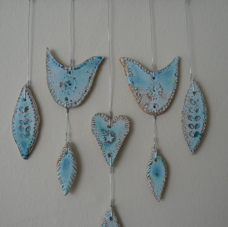 Birds and Leaves Ceramic Wall Hanging - Folksy