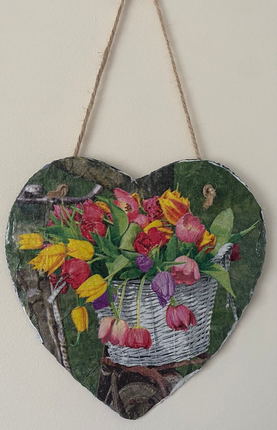 Hanging Slate Heart - Folksy