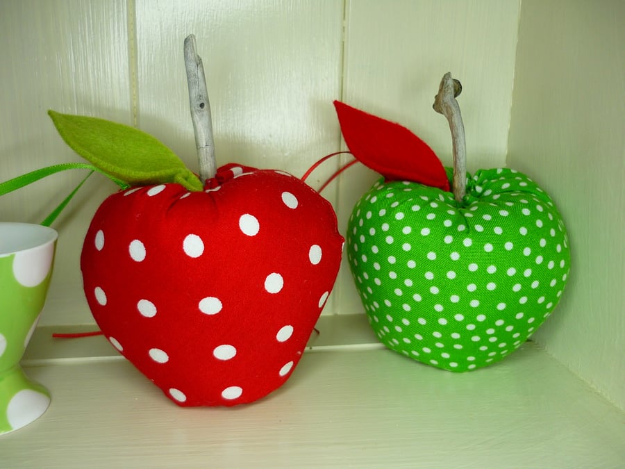 Christmas Tree Decoration Pair of apples 1 x Re... - Folksy