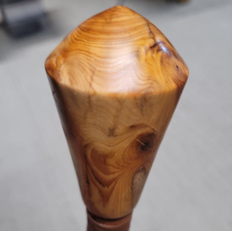 Diamond shape top hazel walking stick - Folksy