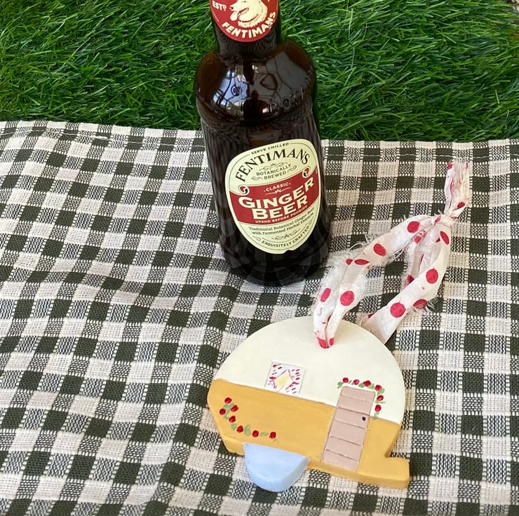 Picnic, Ginger Beer - hand painted hanging deco... - Folksy