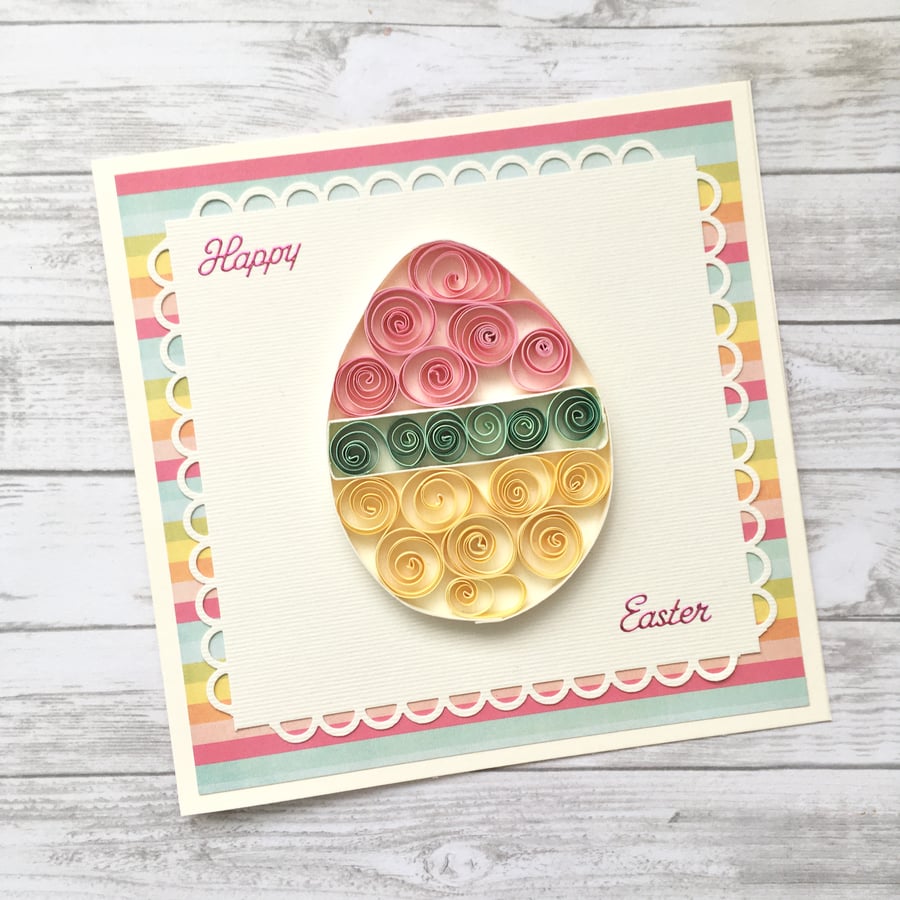 Easter card - quilled Easter egg - Folksy