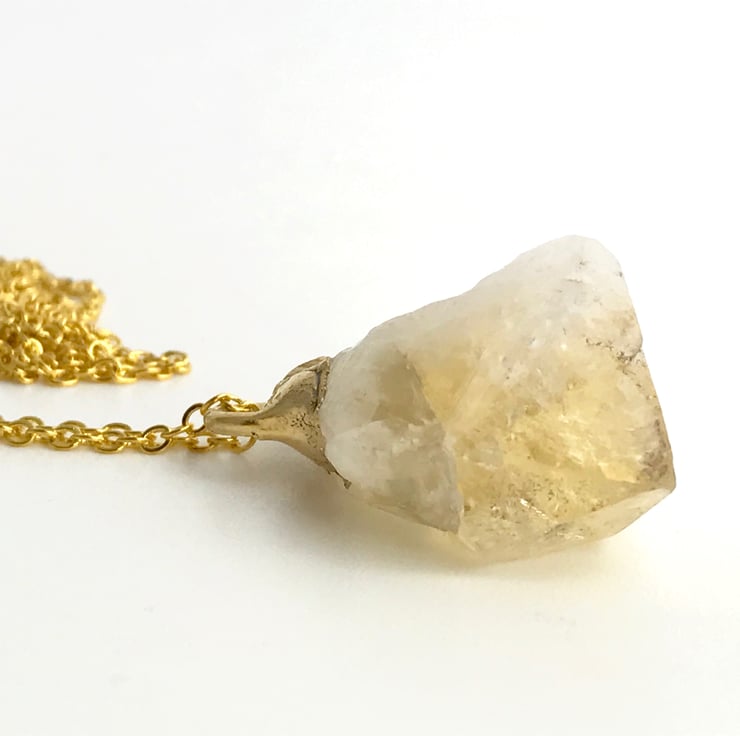 Raw Citrine Crystal Necklace - Folksy
