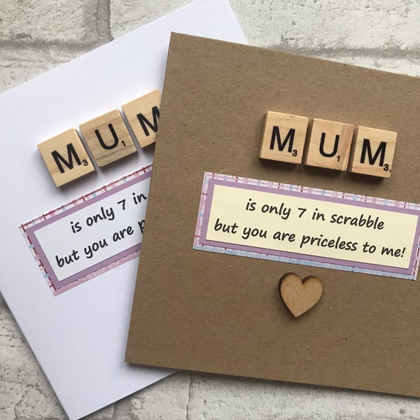 Handmade Scrabble Tile Mum Card, Birthday, Moth... - Folksy