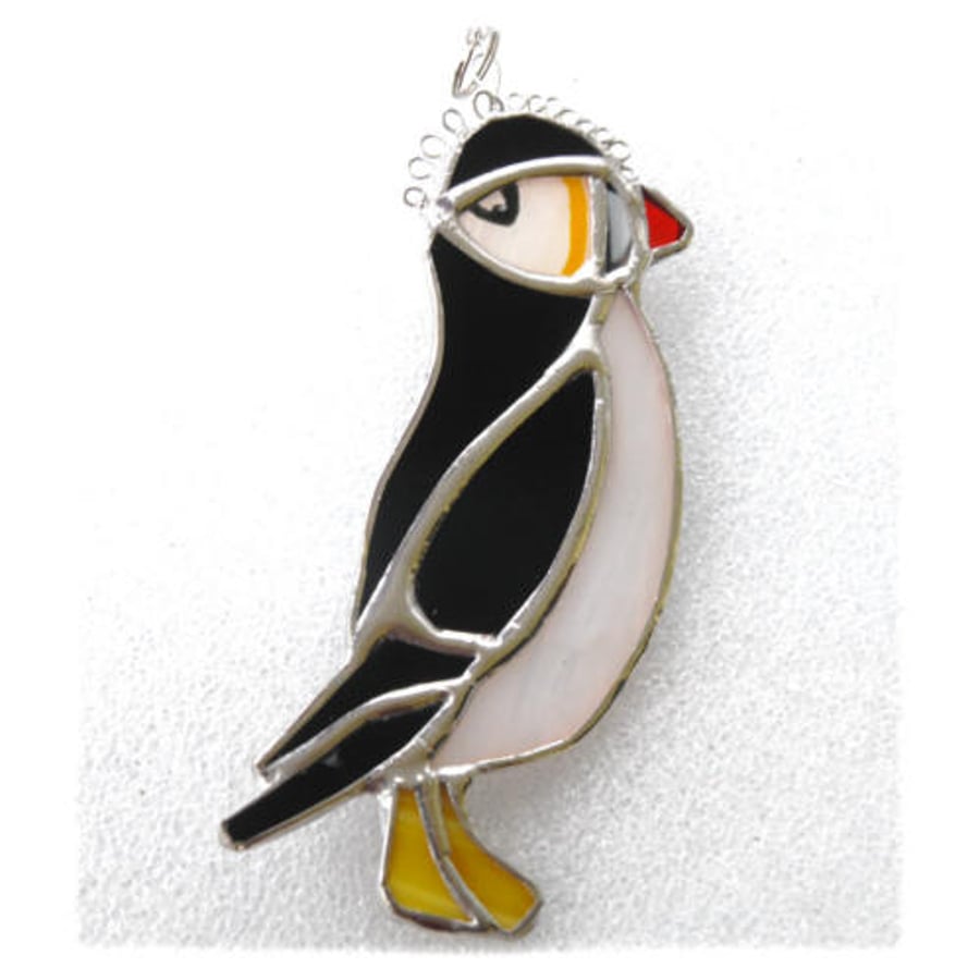Puffin Bird Suncatcher Stained Glass Handmade B... - Folksy