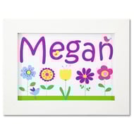 Girls Personalised Flower Door Name Print. - Folksy