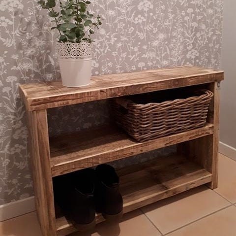 Reclaimed Wood Shoe Rack Storage Unit - Folksy
