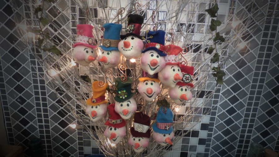 Snowman Christmas Tree Bauble - Folksy