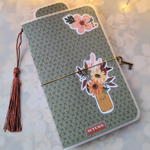 Pretty pocket size journal in an Autumn theme . - Folksy