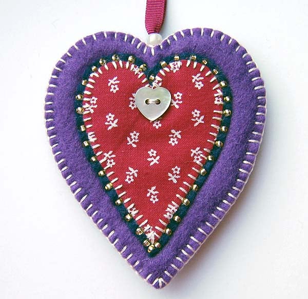 Heart Decorations ... set of 2 - Folksy