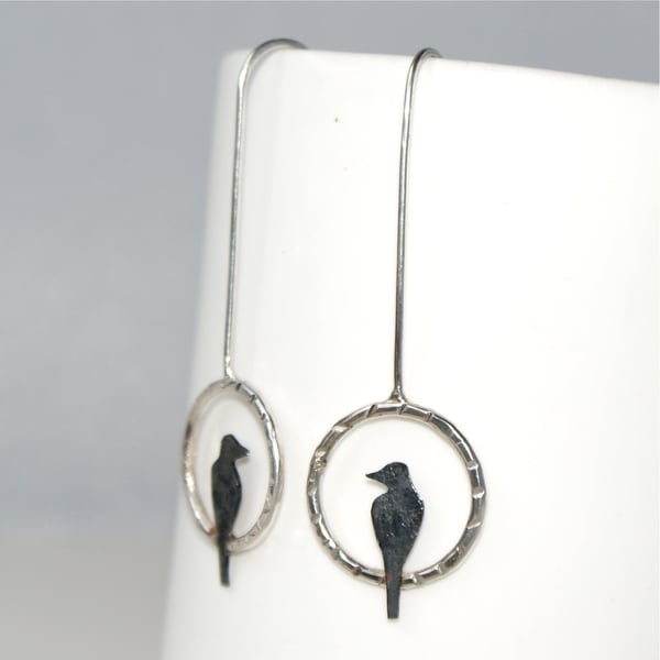 Little bird drop earrings - Folksy