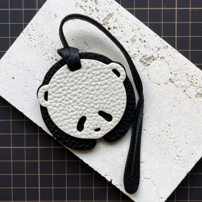 Cute Panda charmsHandmade Natural Leather Penda... - Folksy