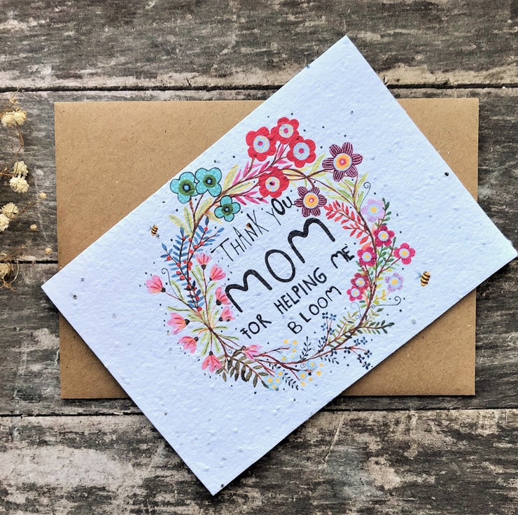 Plantable Seed Paper Birthday Card, Blank Insid... - Folksy