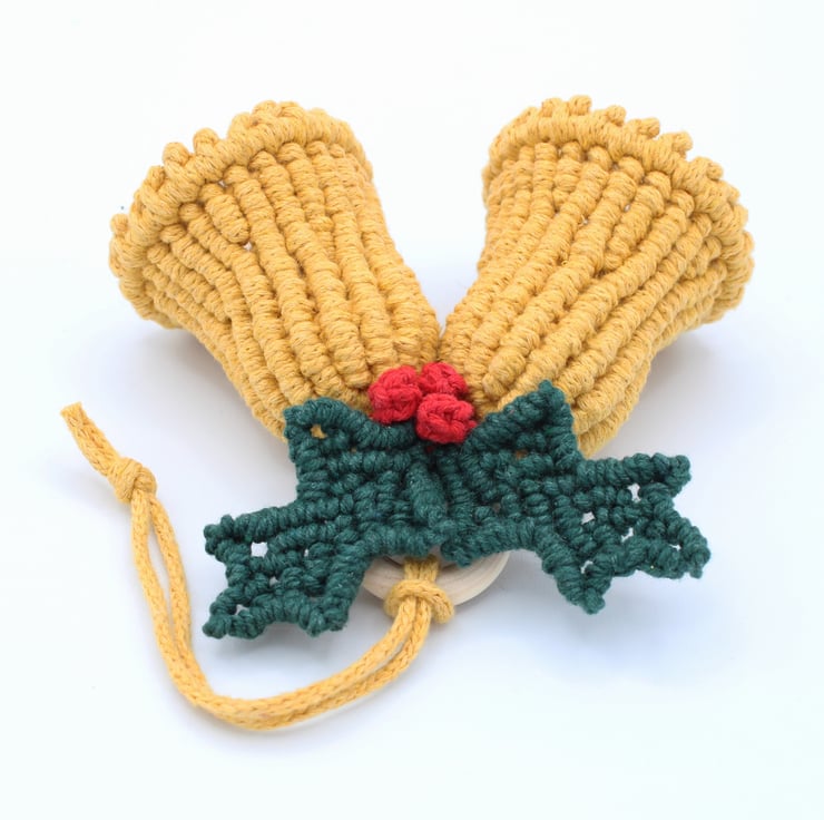Macrame Christmas decoration, eco Bells tree de... - Folksy