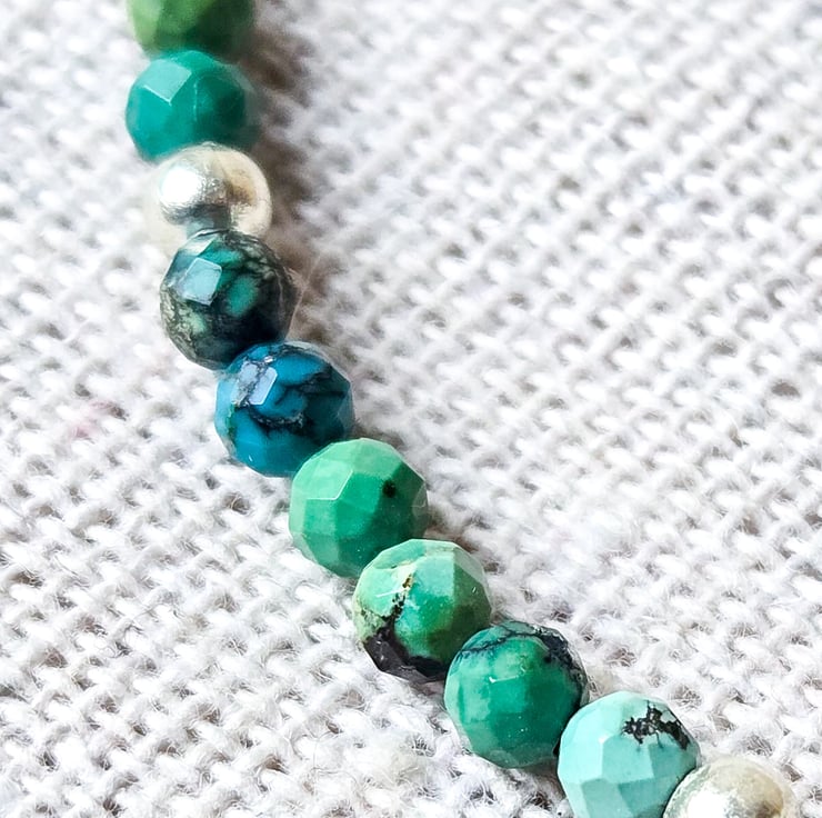 Turquoise Gemstone Bracelet - Dainty Celestial ... - Folksy